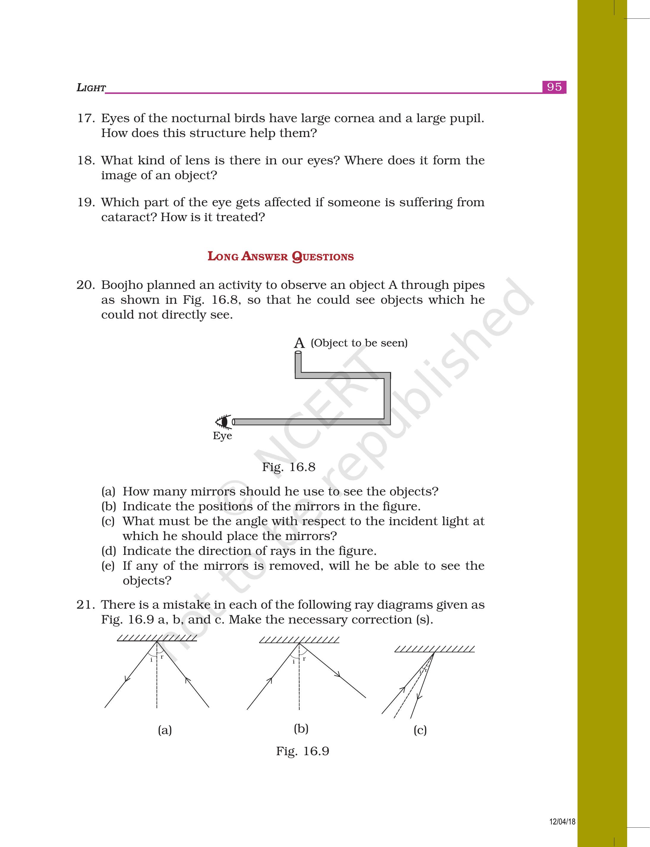 Flexi answers - Boojho planned an activity to observe an object A through pipes as shown in Fig ...
