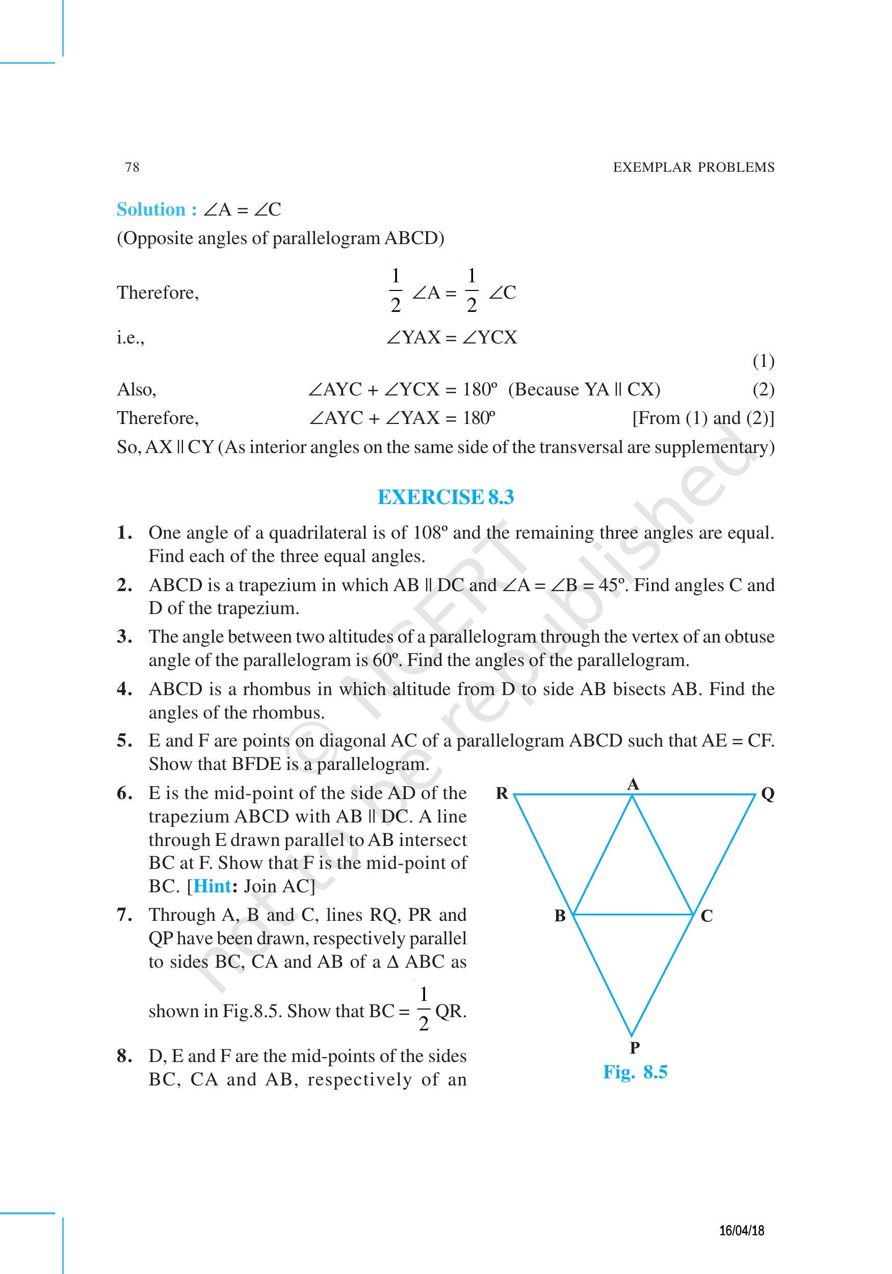 Flexi answers - Through A, B and C, lines RQ, PR and QP have been drawn ...