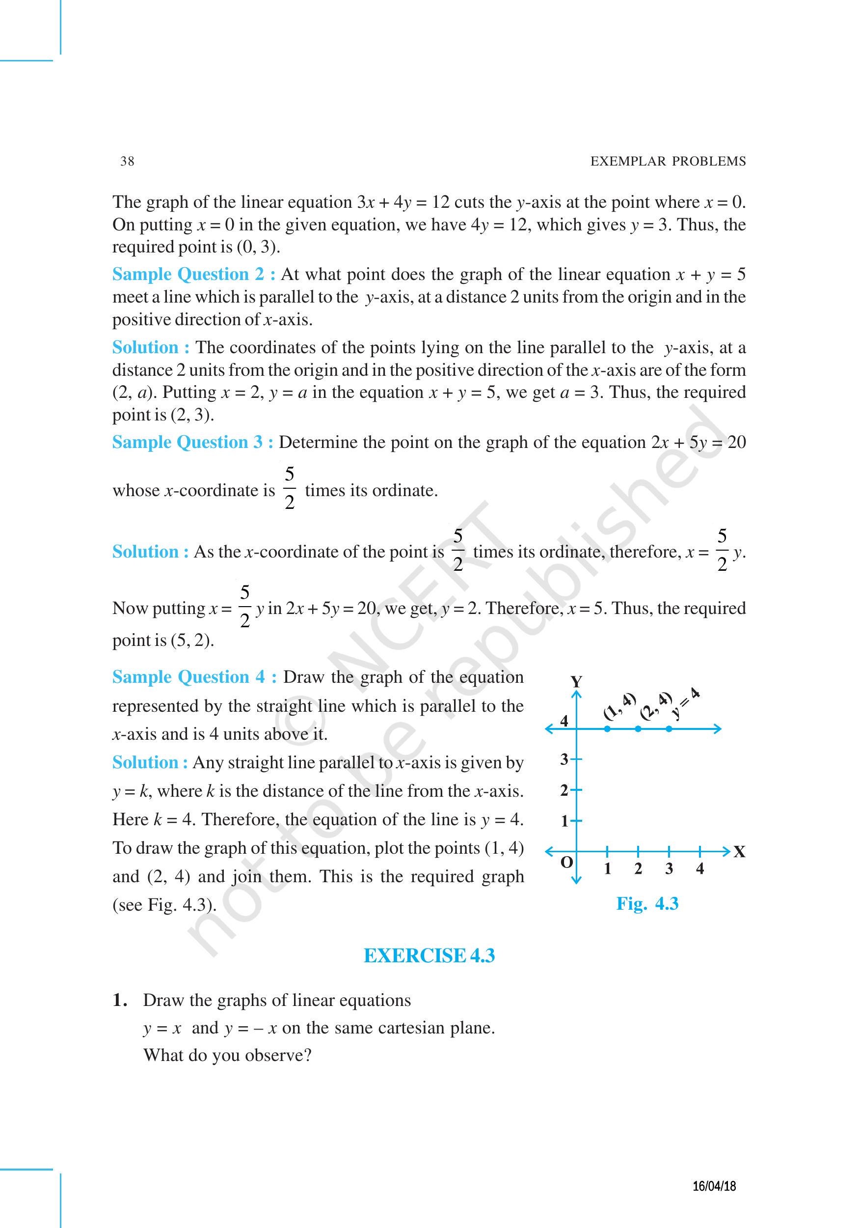 Flexi answers - Draw the graph of the equation represented by the straight line which is ...