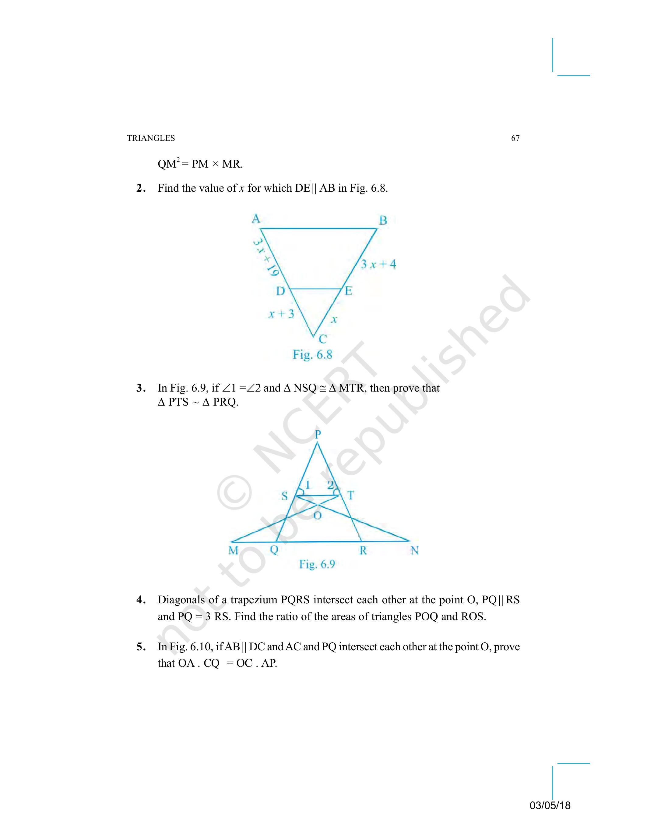 Flexi answers - In Fig. 6.9, if @$\begin{align*}\angle 1=\angle 2\end ...