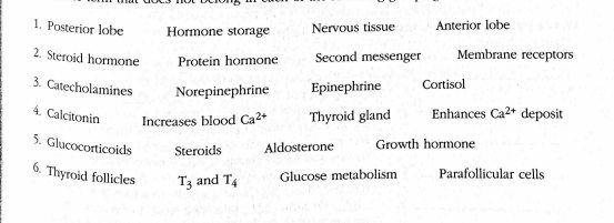 Circle the term that does not belong in each of the followin | Quizlet